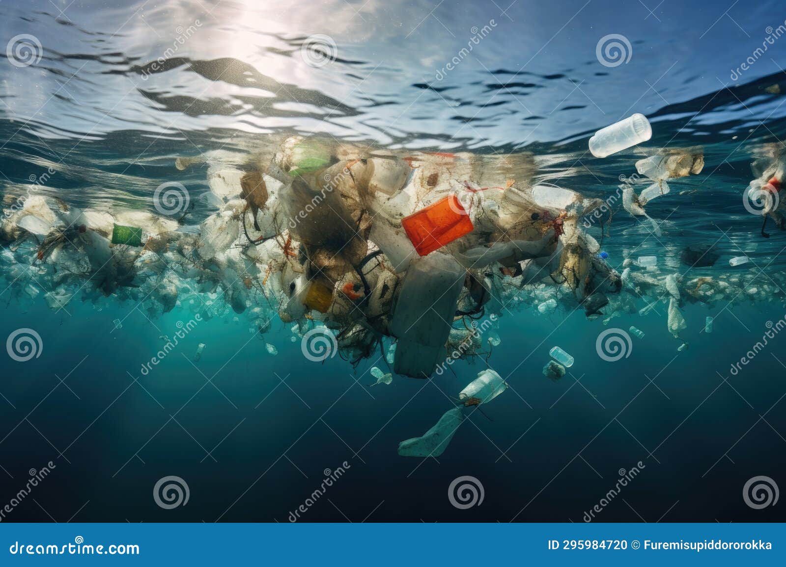 Plastic Pollution in the Ocean Environmental Problem Garbage Floating ...