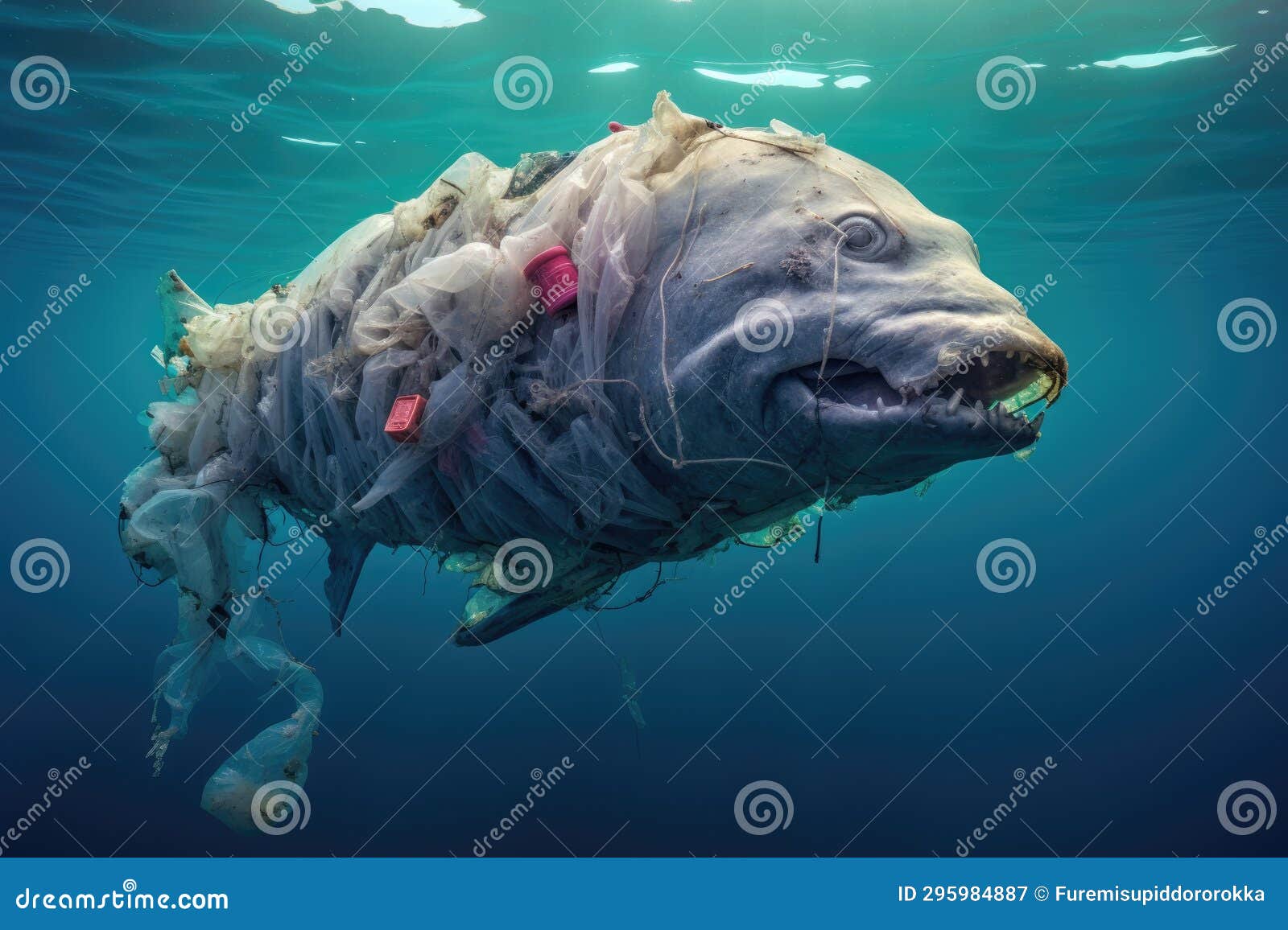 Plastic Pollution in the Ocean Environmental Problem Garbage Floating ...