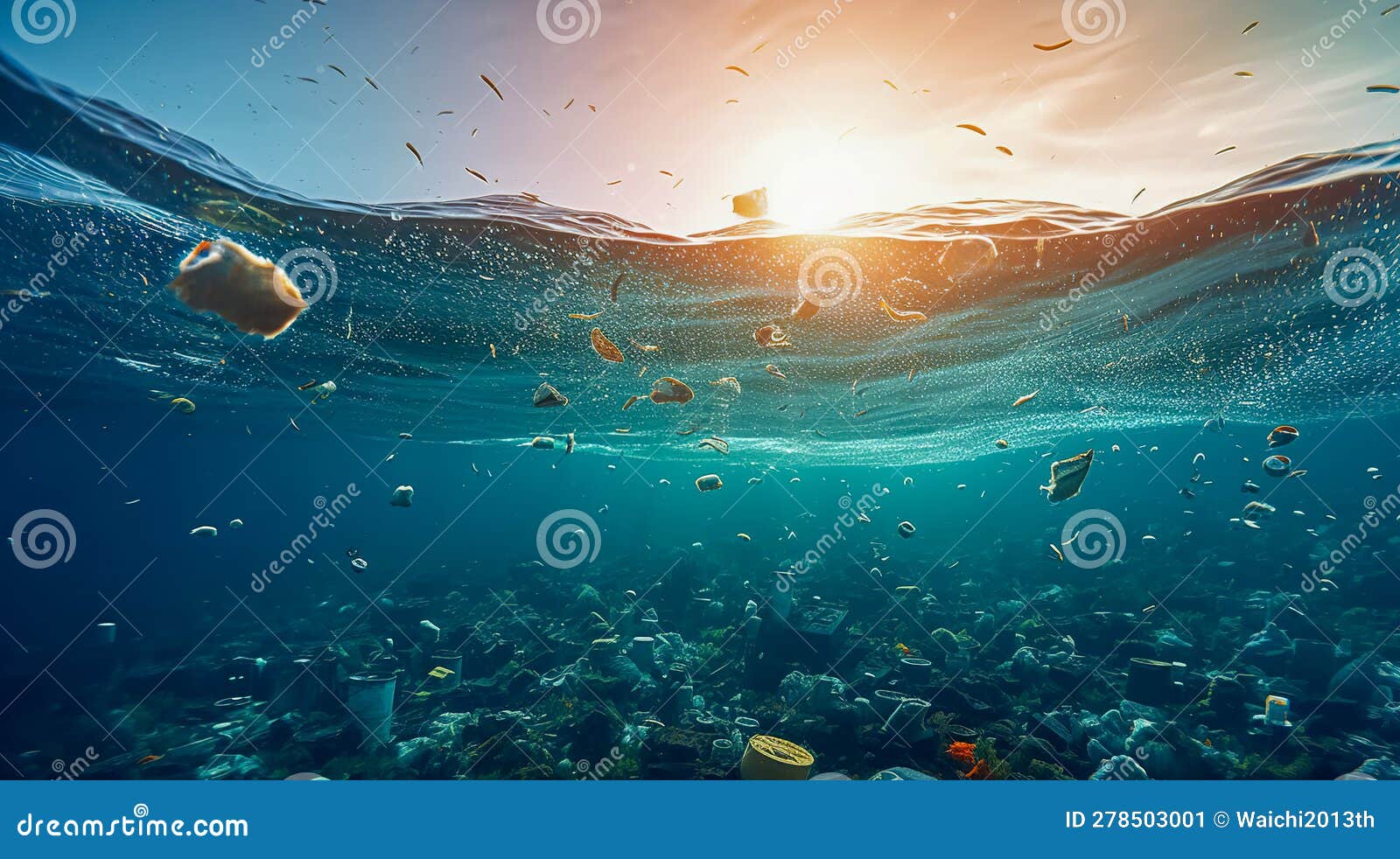 Plastic Pollution In Ocean. Problem Plastic Bottles And Microplastics ... Plastic Pollution In Ocean. Problem Plastic Bottles And Microplastics ...