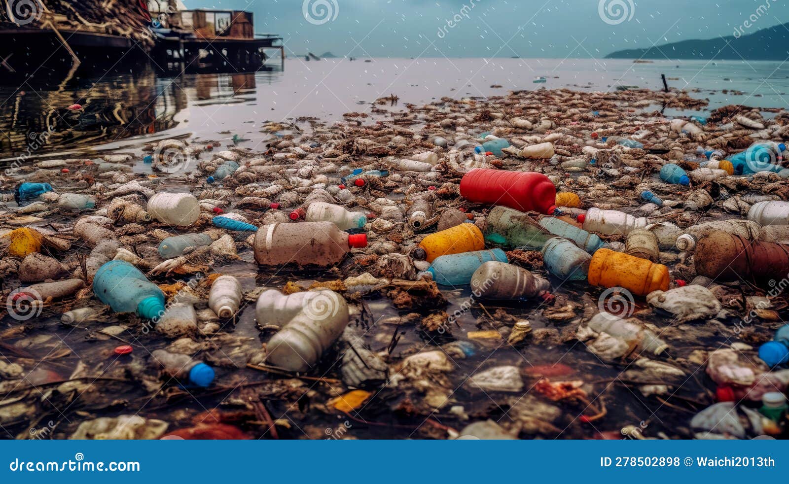 Plastic Pollution in Ocean. Problem Plastic Bottles and Microplastics ...