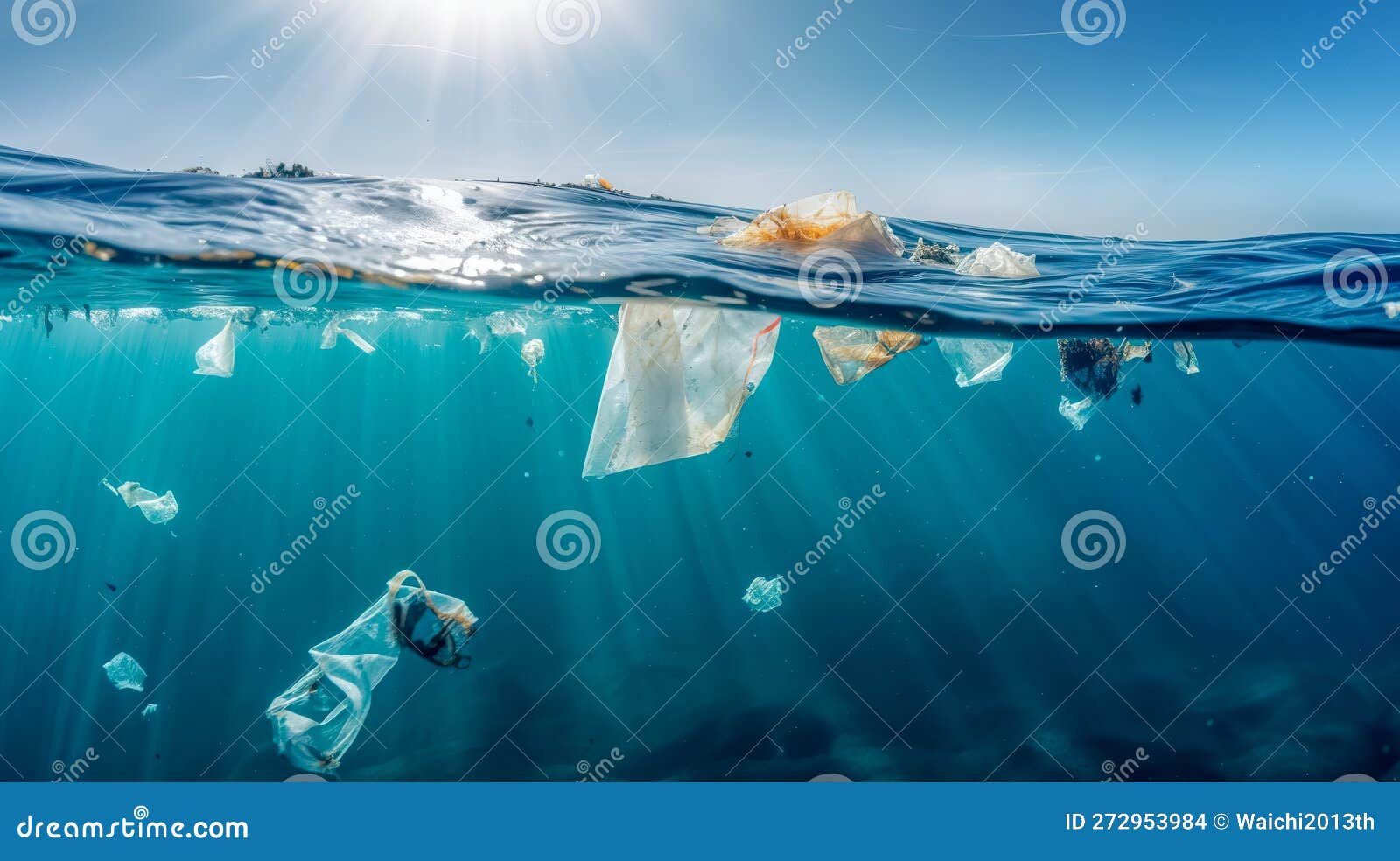 Plastic Pollution in Ocean. Problem Plastic Bottles and Microplastics ...