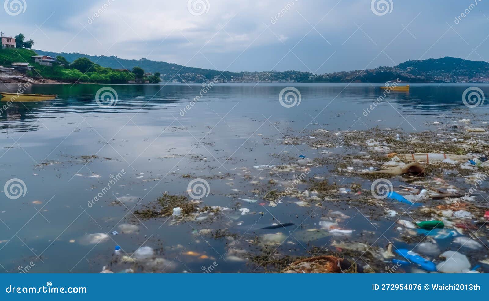 Plastic Pollution In Ocean. Problem Plastic Bottles And Microplastics ...