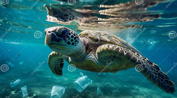 Plastic Pollution in Ocean. Problem Plastic Bottles and Microplastics ...