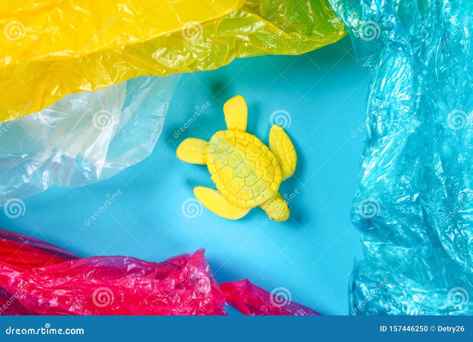 Plastic Pollution in Ocean Problem. Sea Turtle Plastic Bag. Ecological ...
