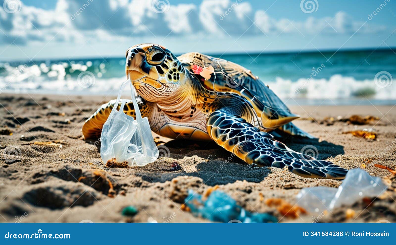 Plastic Pollution in Ocean - Turtle Eat Plastic Bag - Environmental ...