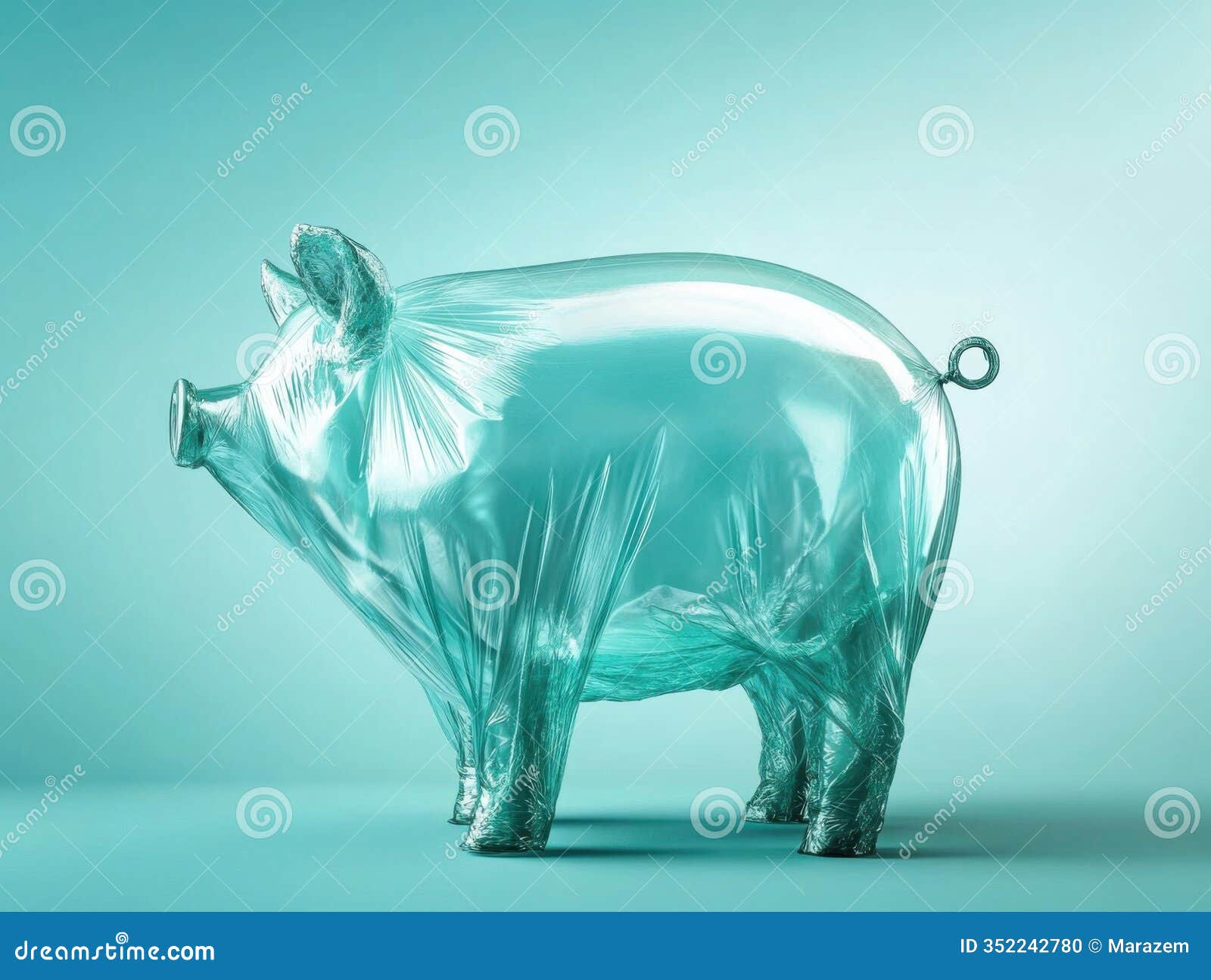 Plastic Pollution Pig, Plastic Pollution Theme Stock Illustration ...
