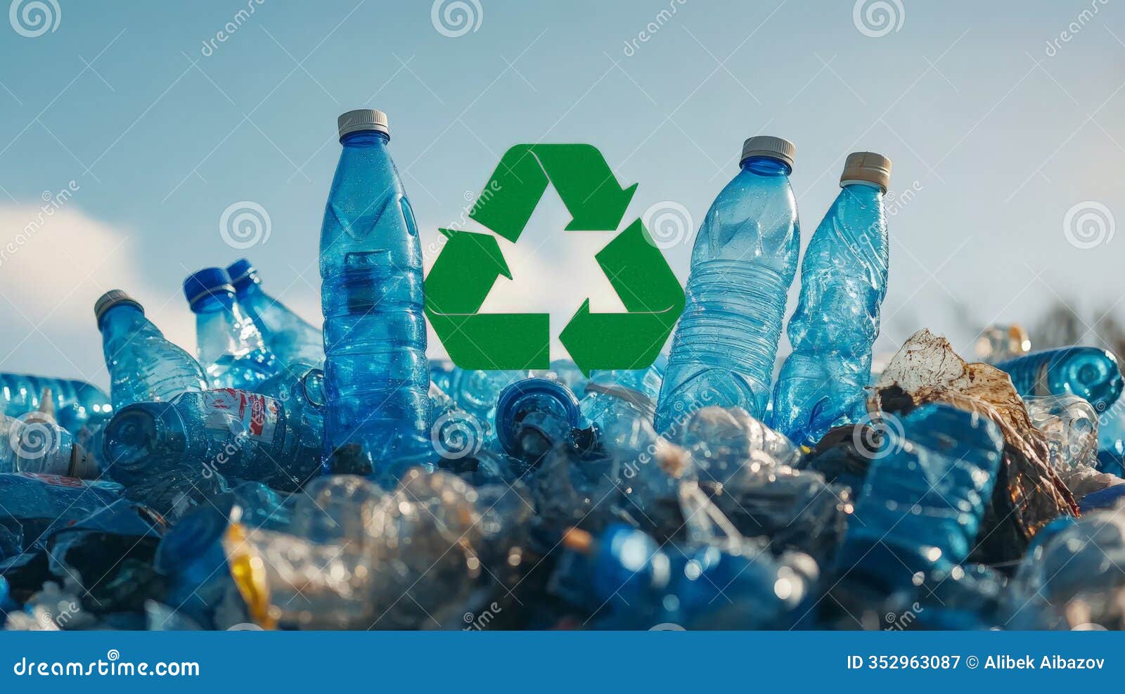 Plastic Pollution and Recycling Symbol Highlight Environmental Issues ...