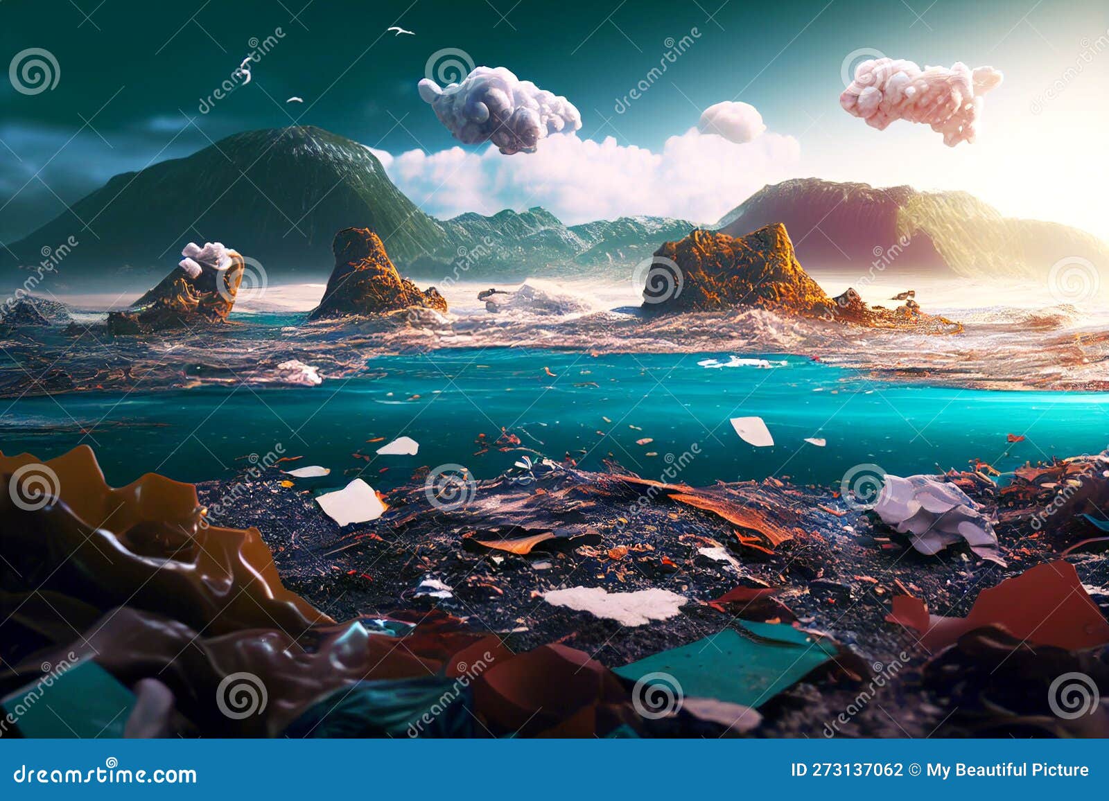 Plastic Pollution at Sea. Environmental Protection. Pollution at the ...