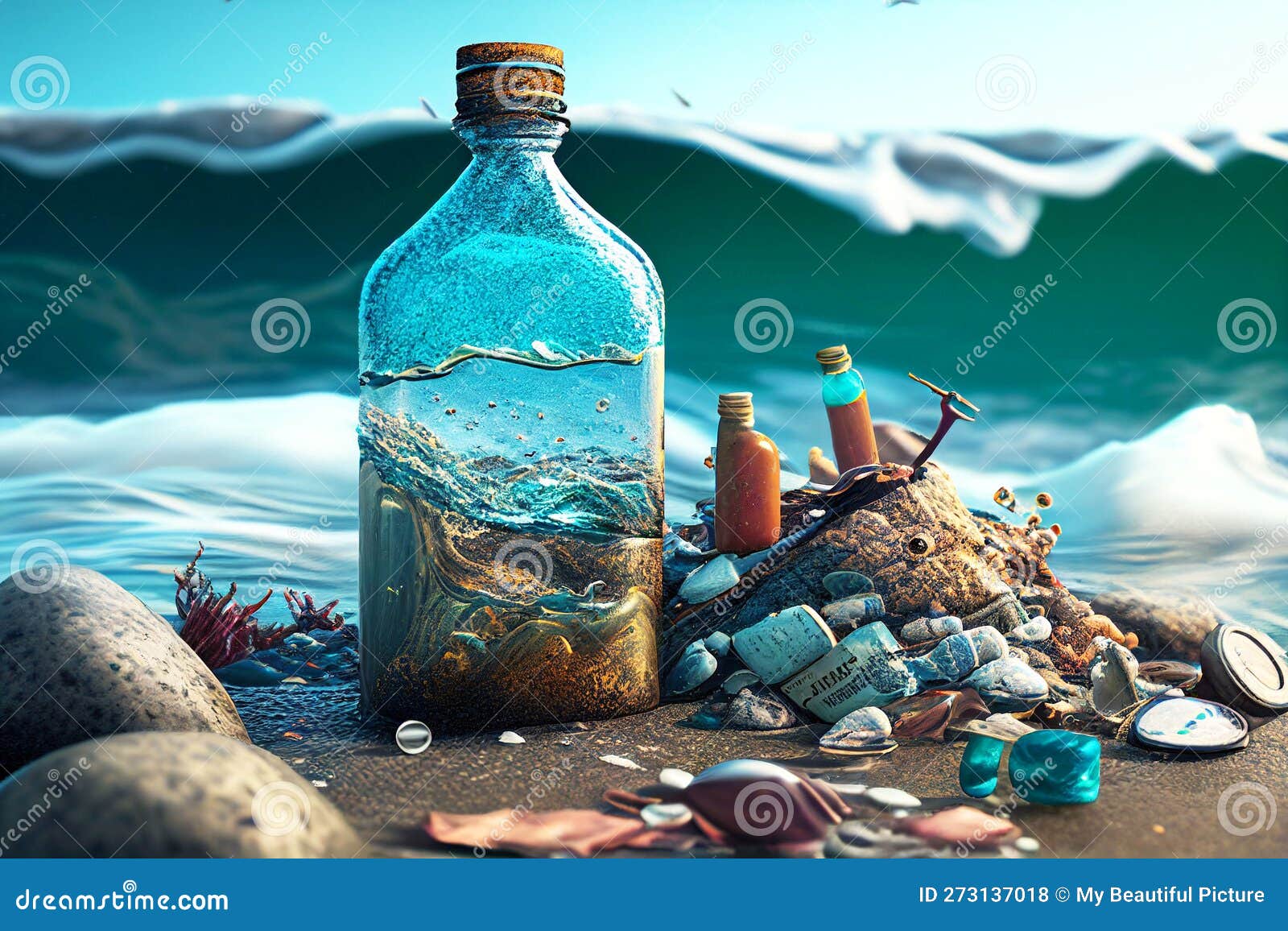 Plastic Pollution at Sea. Environmental Protection. Pollution at the ...