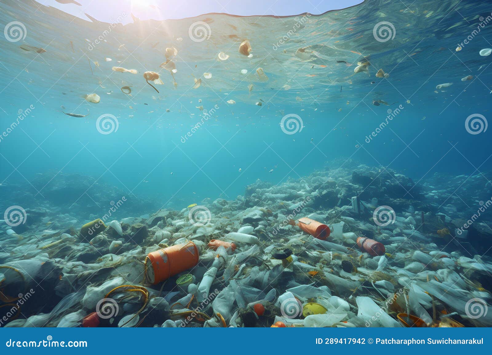 Plastic Pollution in the Sea. Massive Plastic Pollution of the Ocean ...