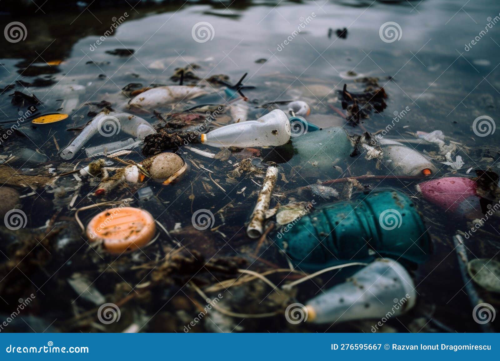 Plastic Pollution in Sea Water Environmental Disaster Stock ...