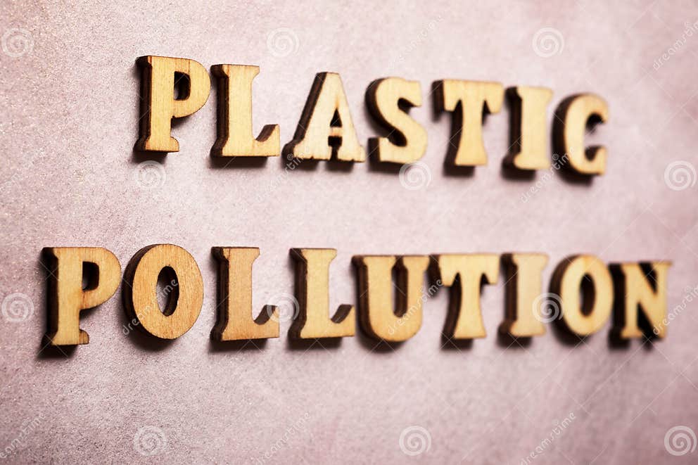 Plastic Pollution Text View Stock Photo - Image of environment, recycle ...
