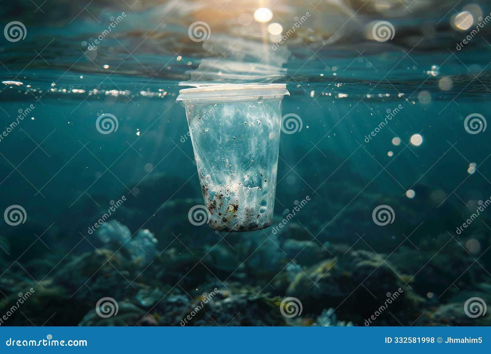 Plastic Pollution Threatening Marine Life Stock Illustration ...