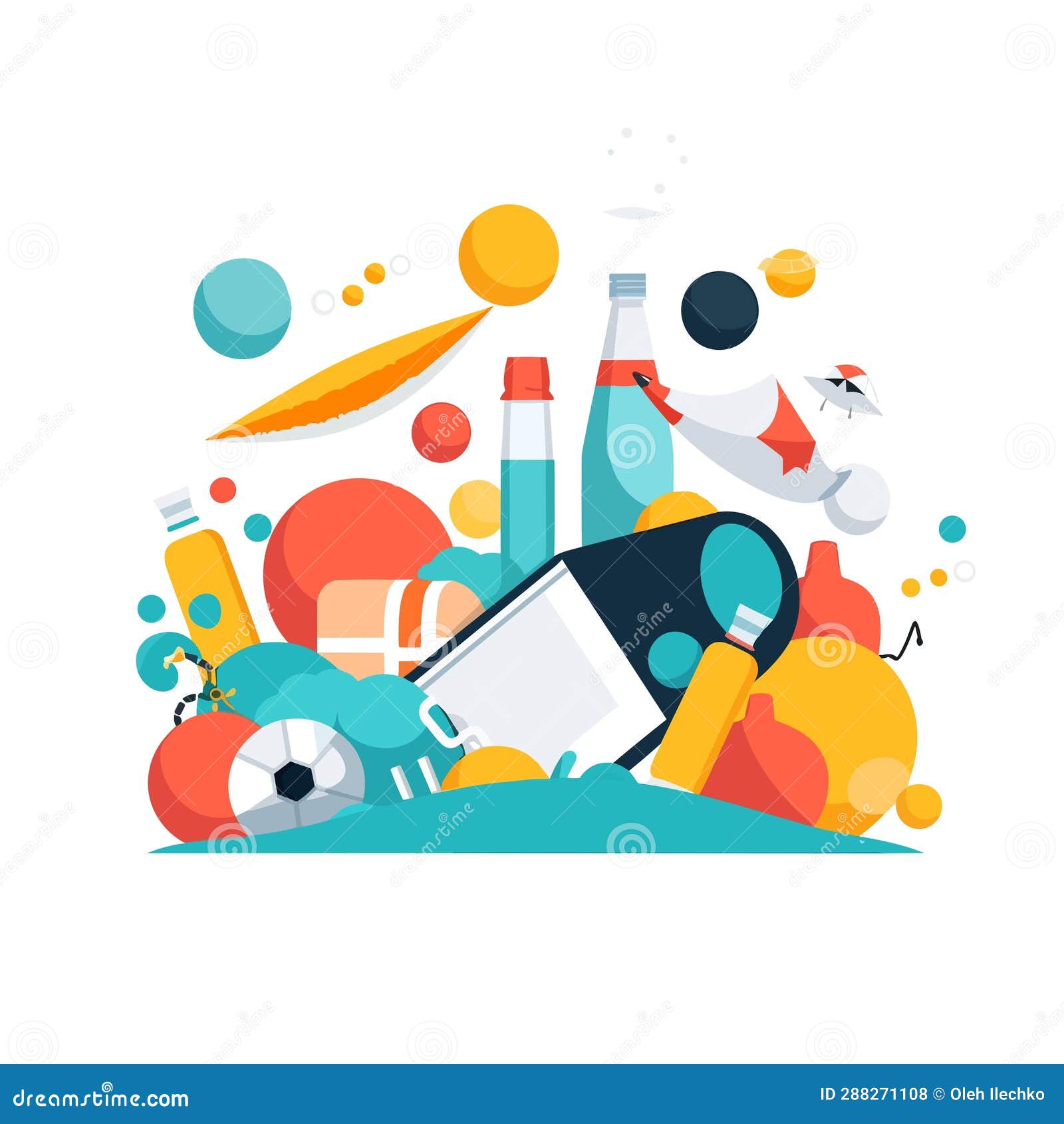 Plastic Pollution Vector Flat Minimalistic Isolated Illustration ...