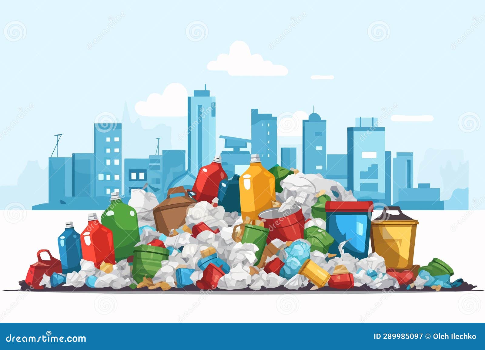 Plastic Pollution Vector Flat Minimalistic Isolated Illustration Stock ...