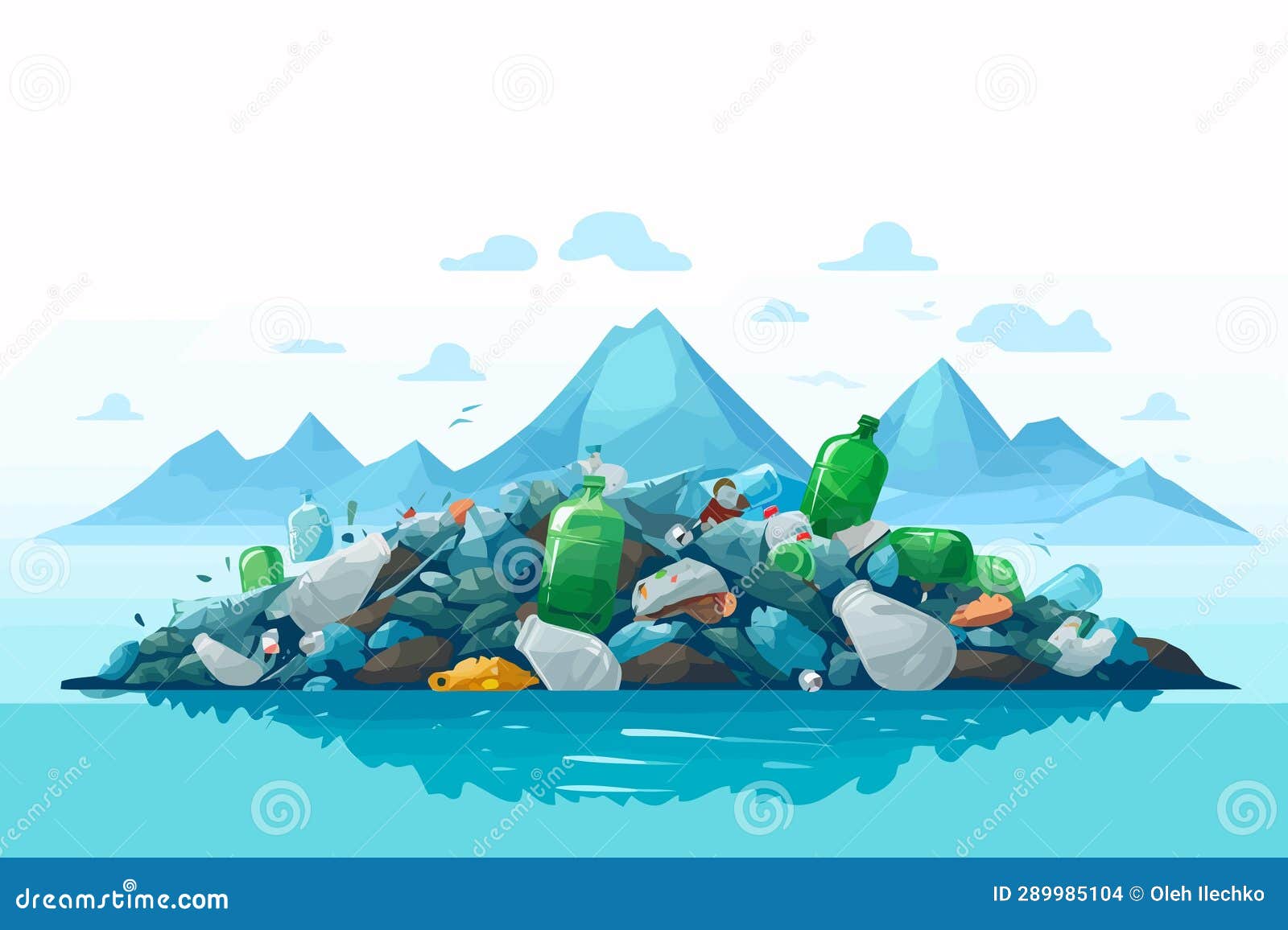 Plastic Pollution Vector Flat Minimalistic Isolated Illustration Stock ...