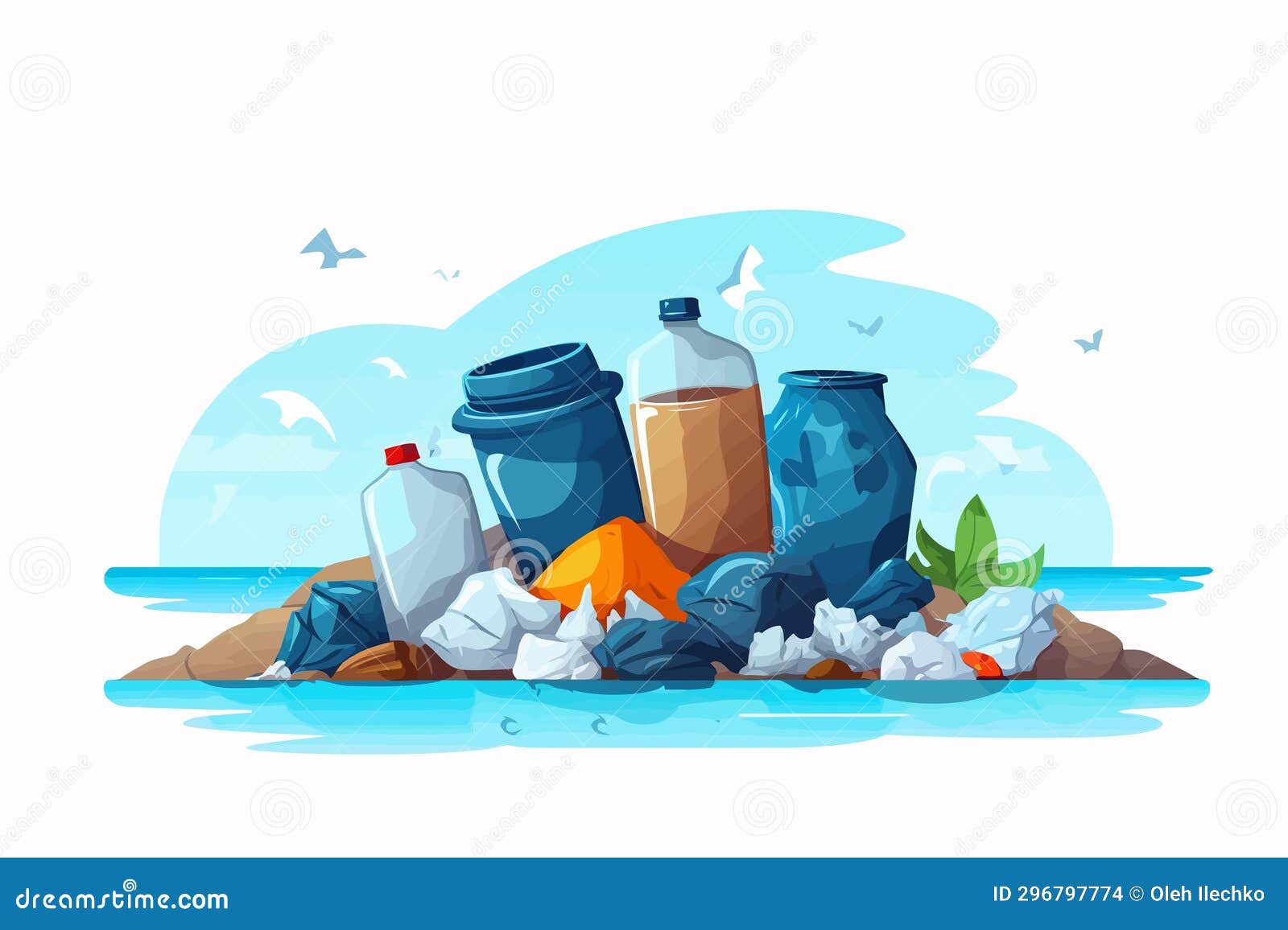 Plastic Pollution Vector Flat Minimalistic Isolated Illustration Stock ...