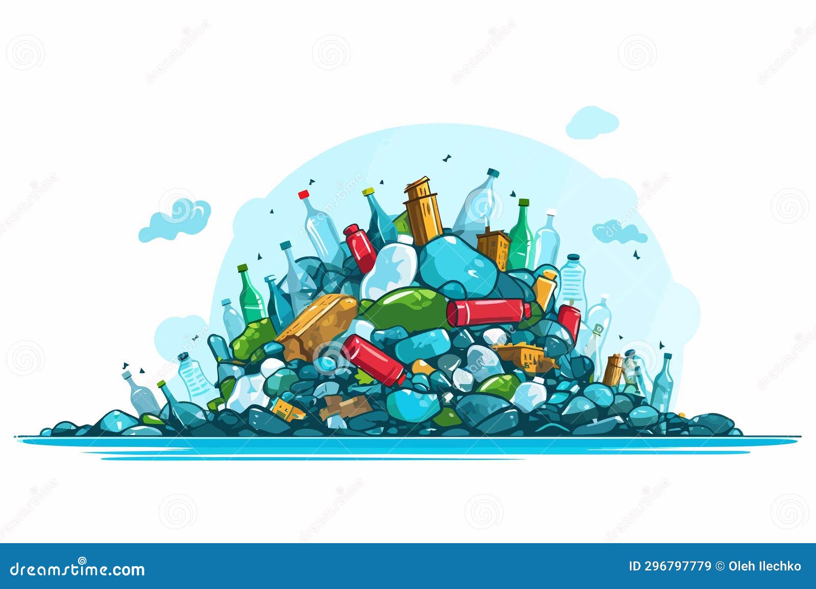 Plastic Pollution Vector Flat Minimalistic Isolated Illustration Stock ...