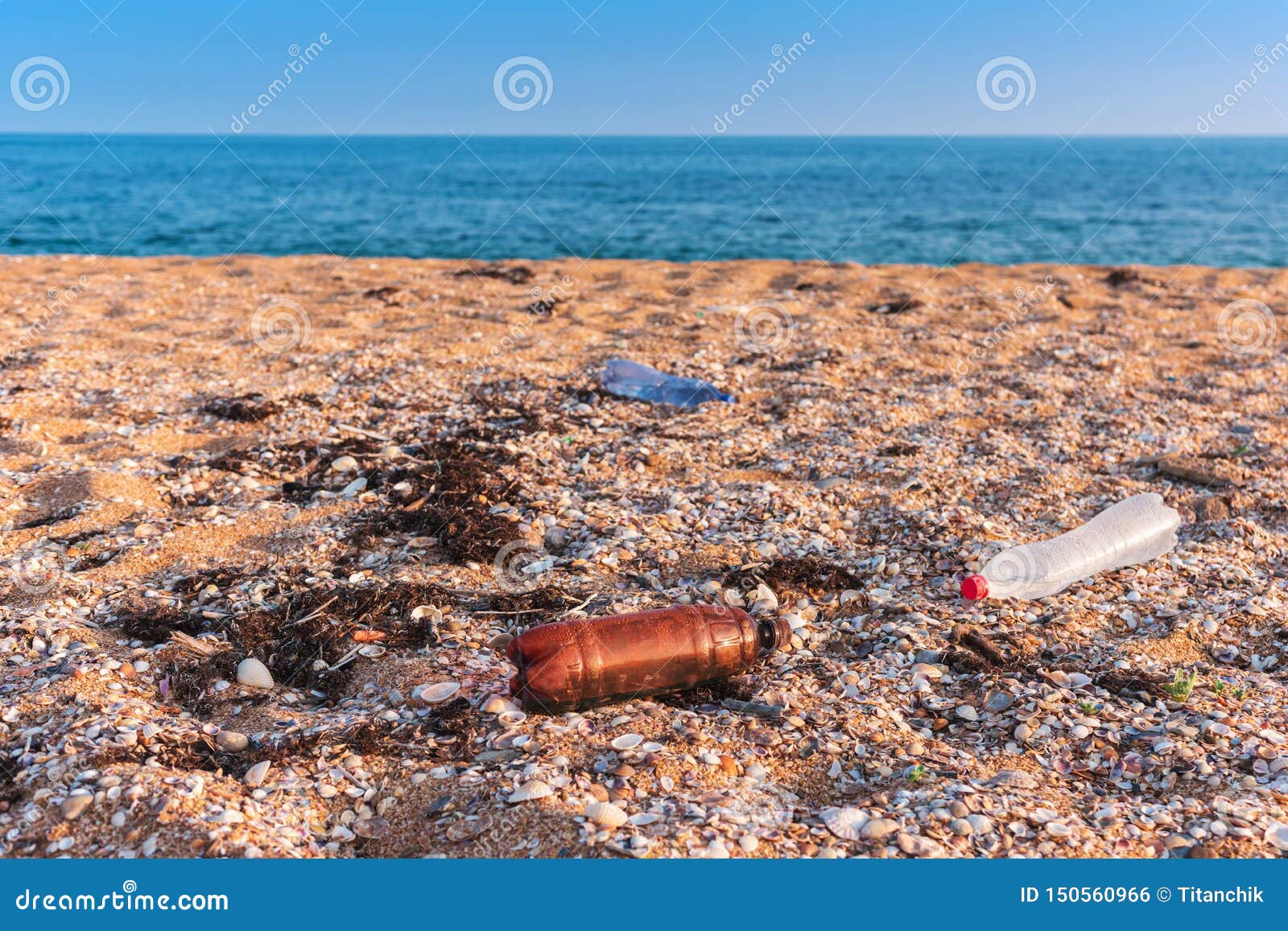 Global Problem- Plastic Pollution Beach Stock Photo - Image of shore ...