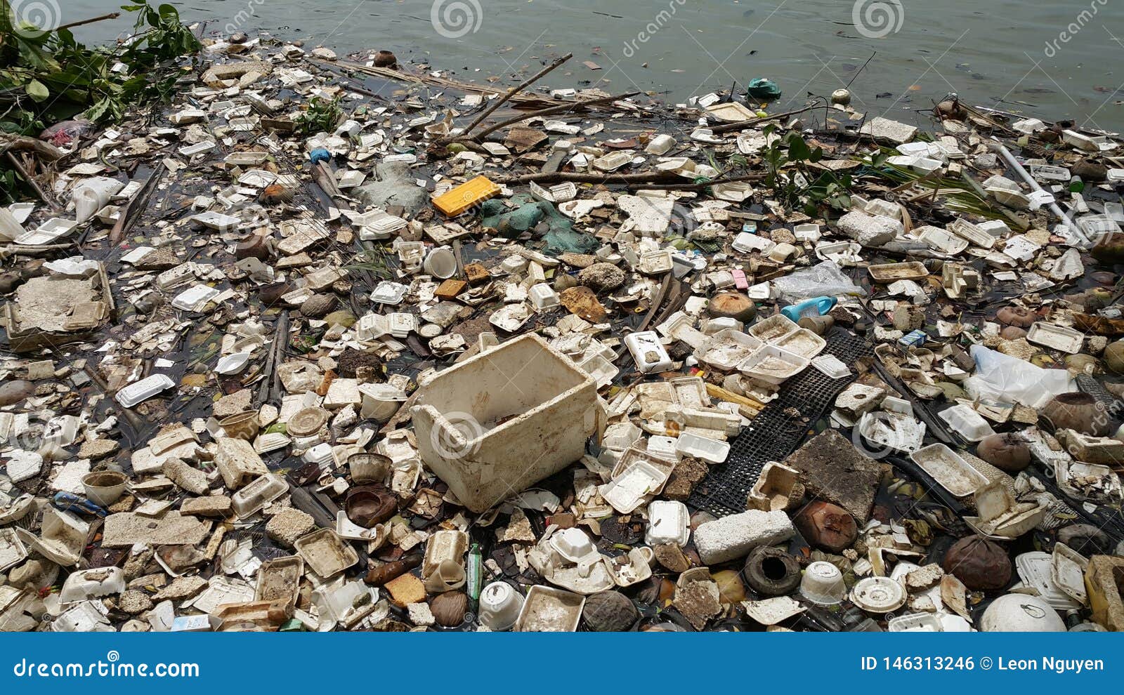 Plastic Pollution in Water. Stock Photo - Image of natural, fishing ...
