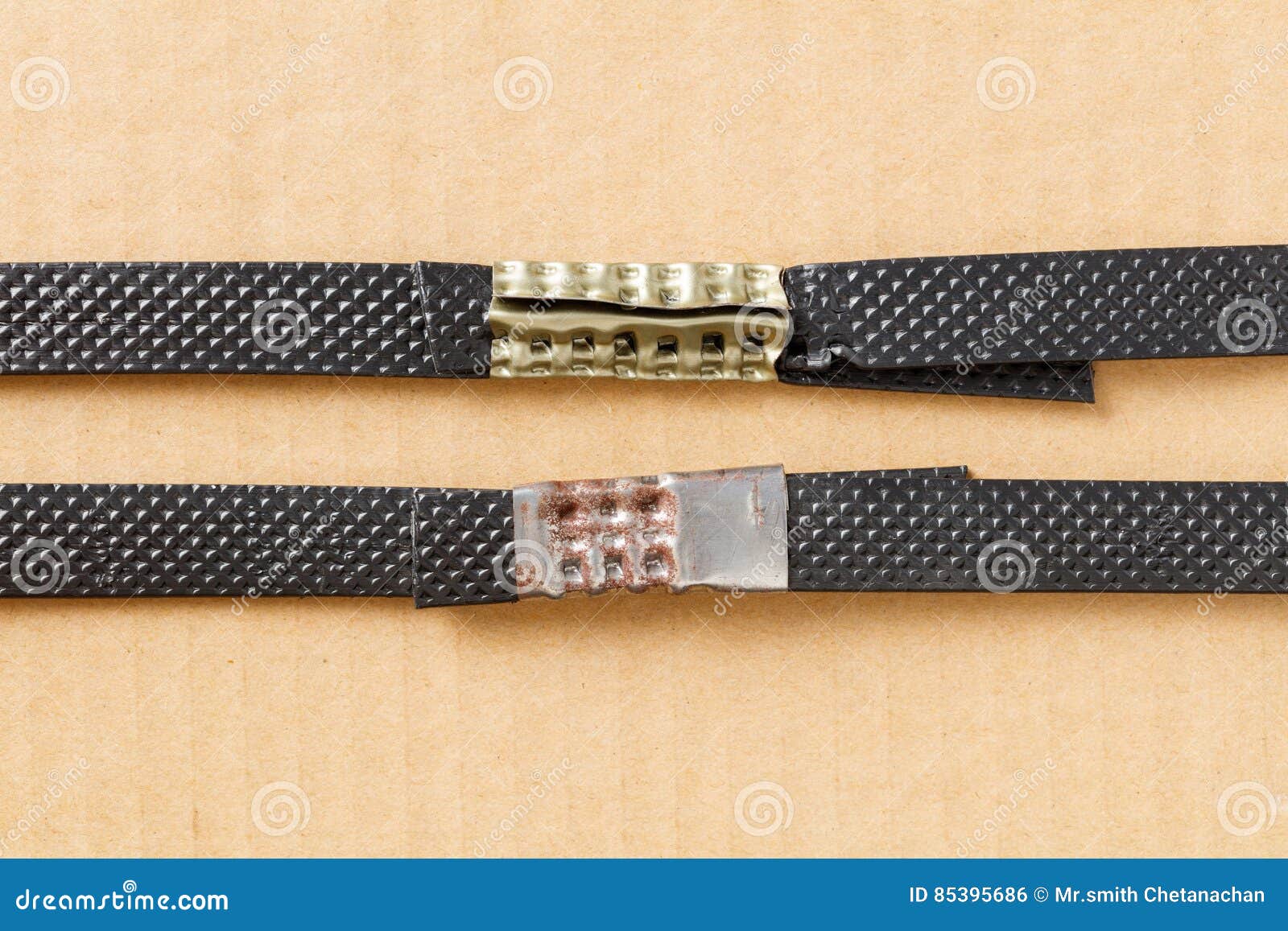 Plastic Poly Strap with Metal Clamp Stock Photo - Image of nylon, rough ...