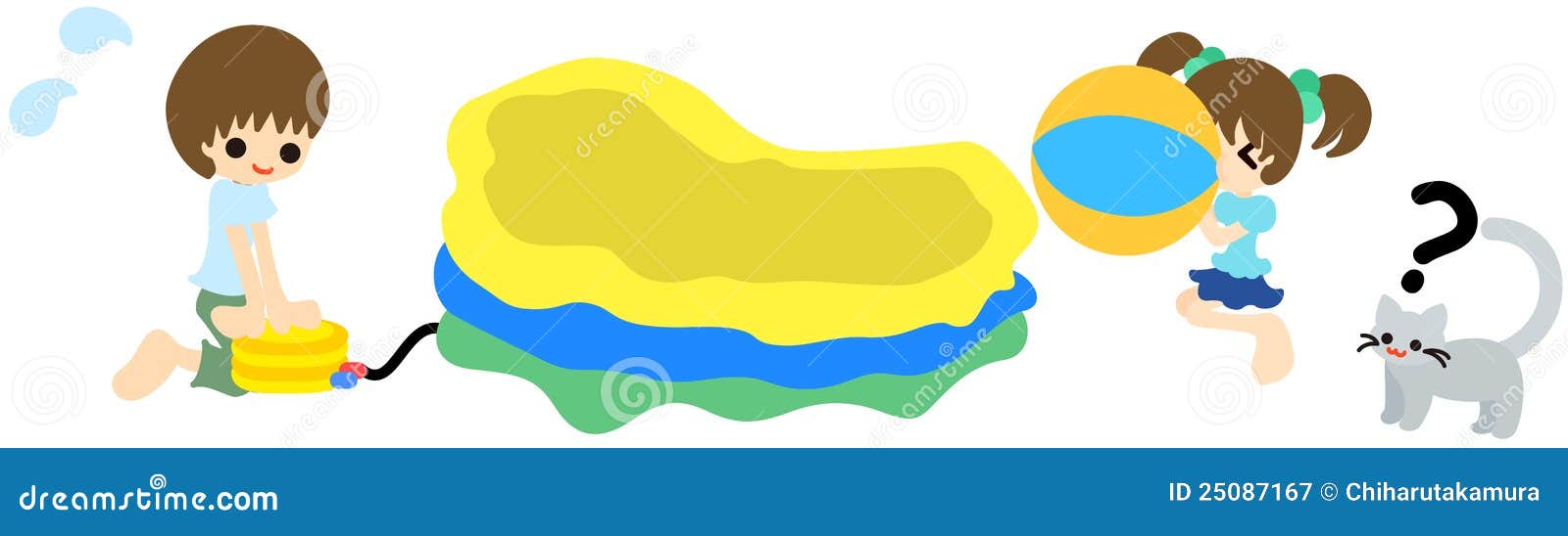 Plastic pool stock vector. Illustration of people, painting - 25087167