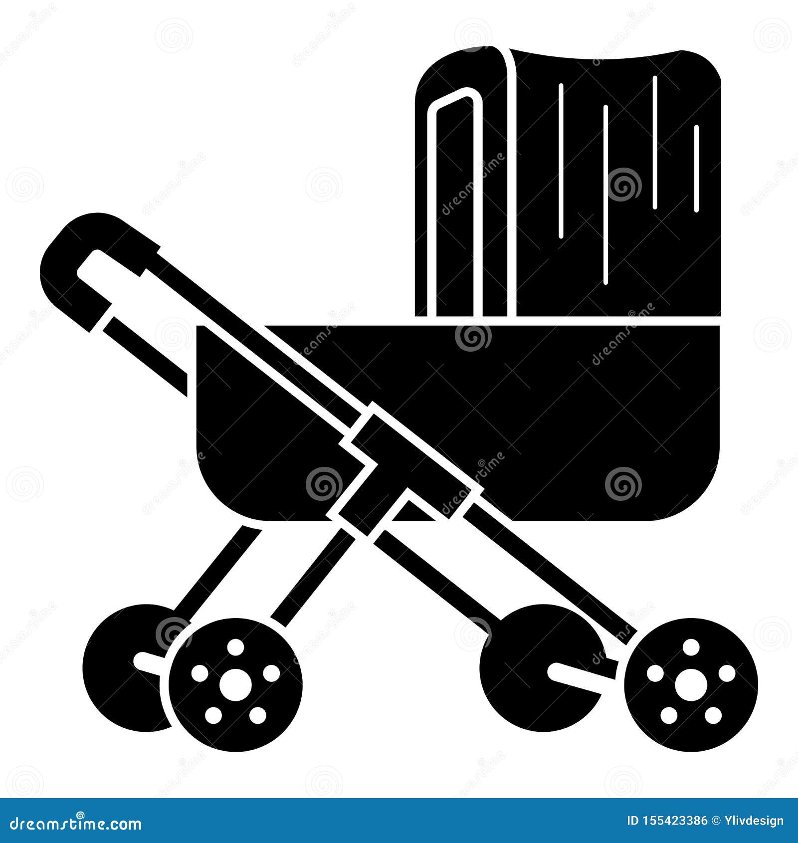 Plastic Pram Icon, Simple Style Stock Vector - Illustration of black ...