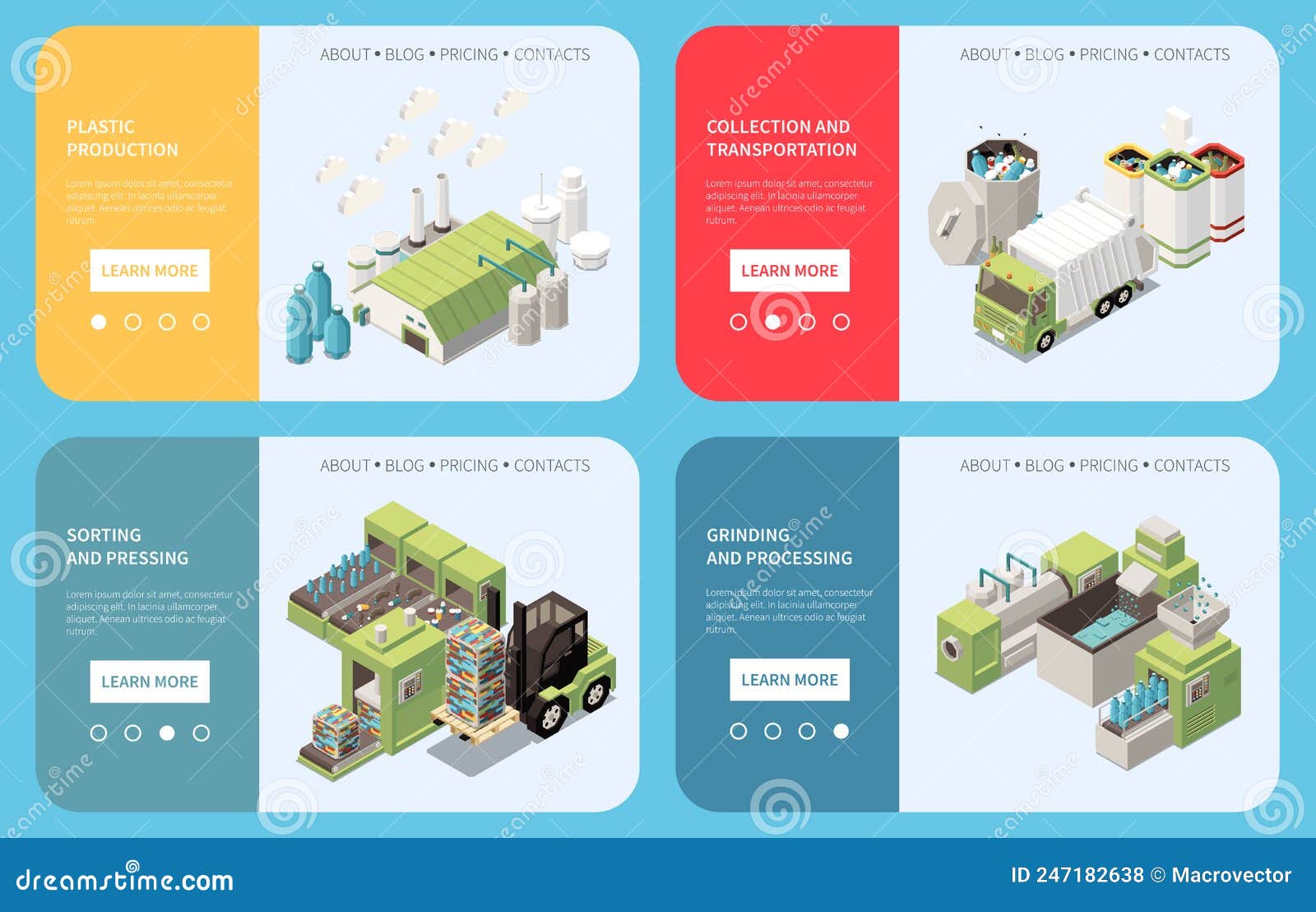 Plastic Production Banners stock vector. Illustration of plant - 247182638