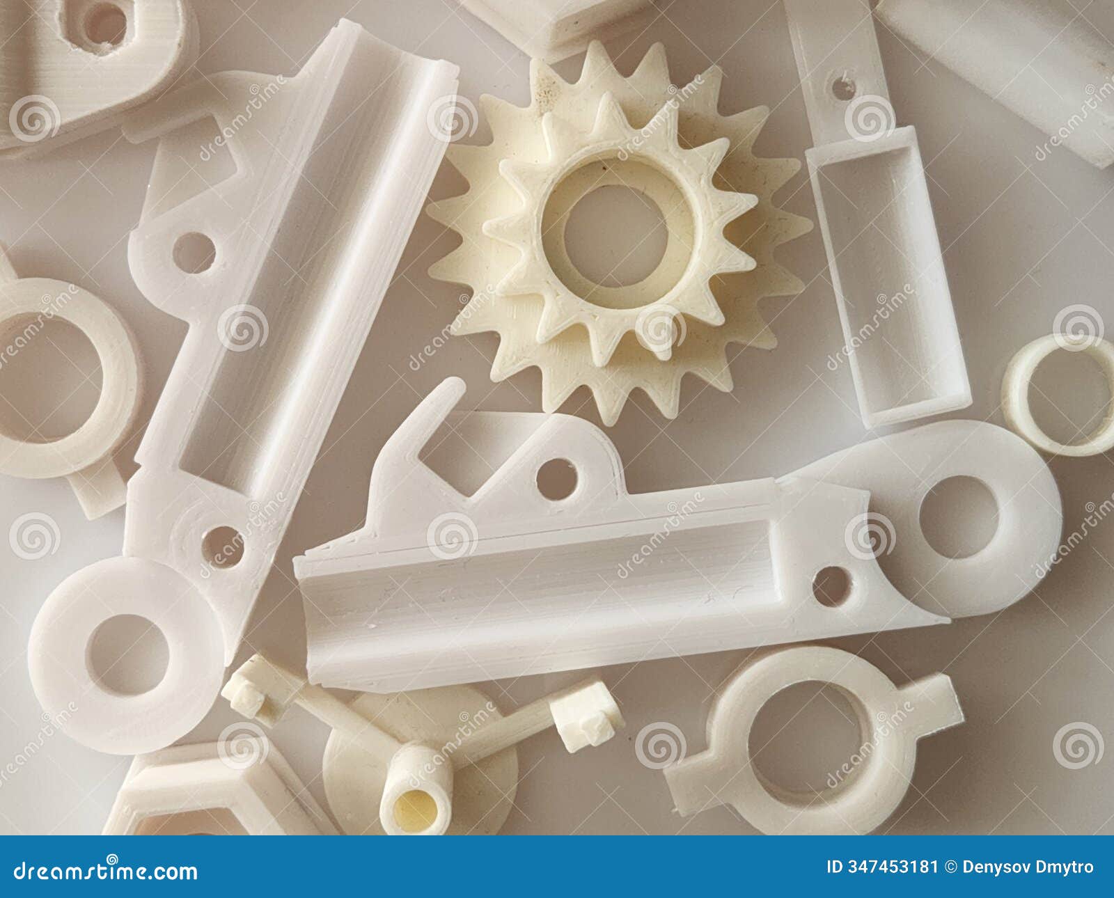 Plastic Products. Plastic Parts Printed on a Printer Stock Image ...
