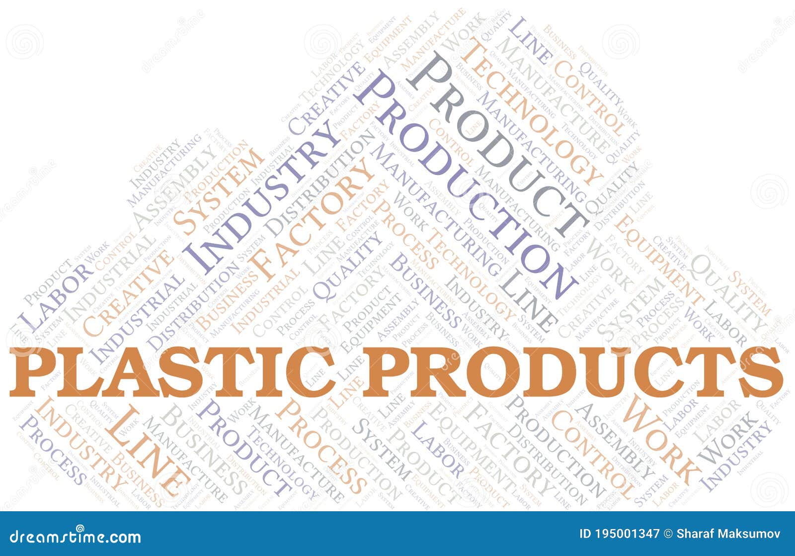 Plastic Products Word Cloud Create with Text only. Stock Illustration ...