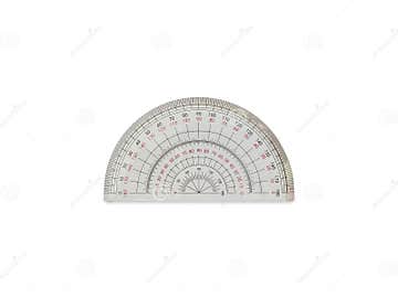 Plastic Protractor with White Background Stock Image - Image of ...