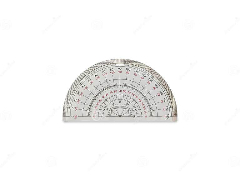 Plastic Protractor with White Background Stock Image - Image of ...