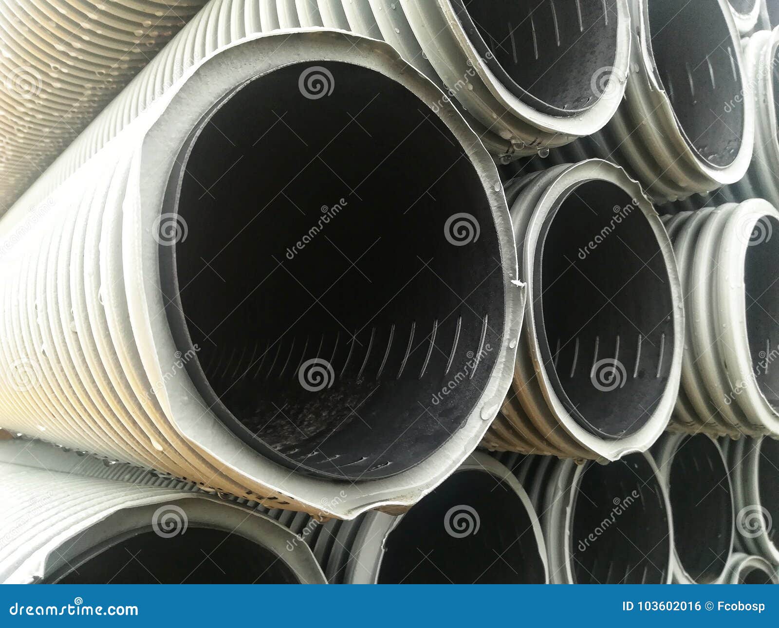 Plastic PVC Corrugated Pipes Stock Photo - Image of construction, tubes ...