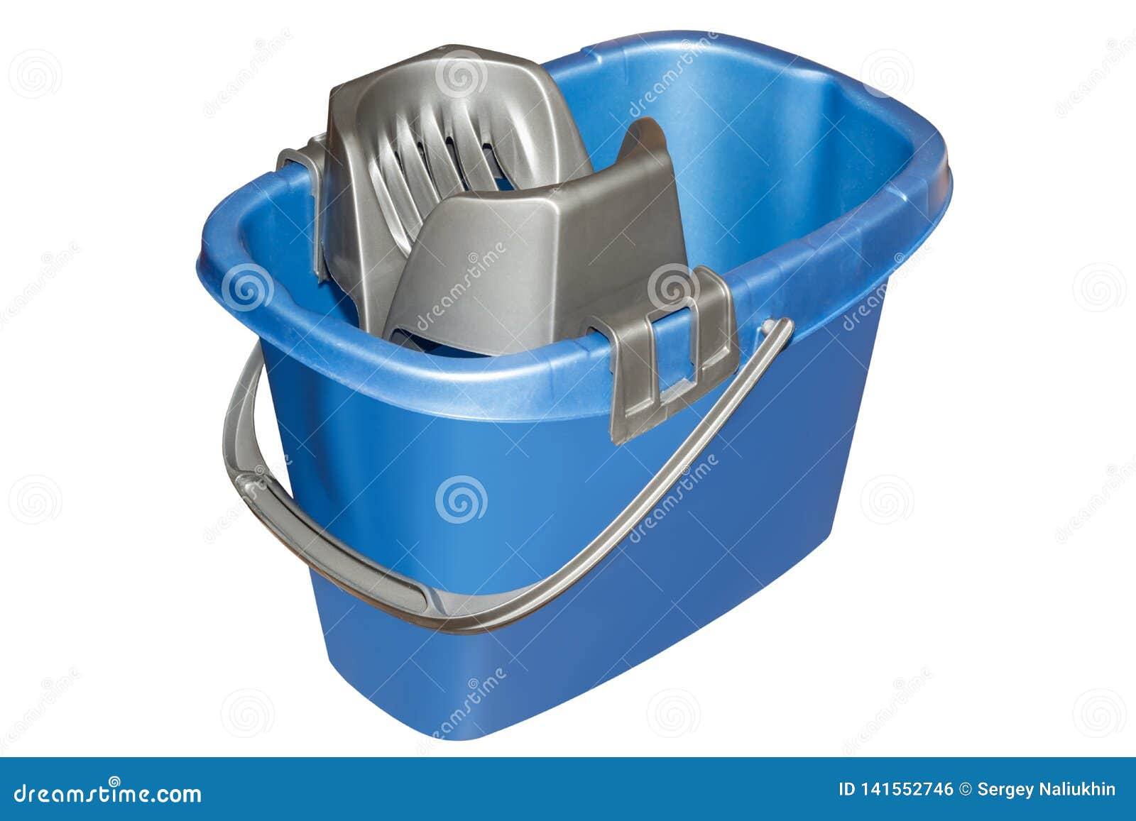 Plastic Rectangular MOP Bucket Isolated on White Stock Photo - Image of ...