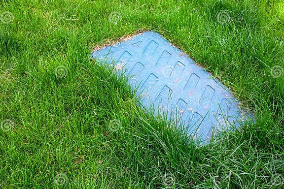 Plastic Rectangular Septic Tank Manhole Cover. Stock Image - Image of ...