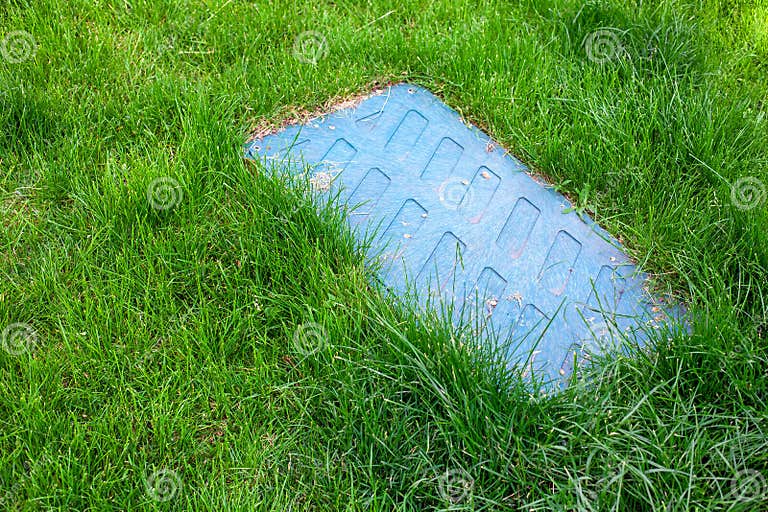 Plastic Rectangular Septic Tank Manhole Cover. Stock Image - Image of ...