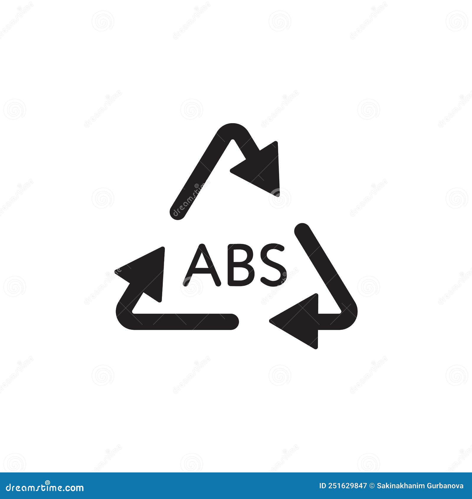 Plastic Recycle Symbol ABS 9 Icon. Plastic Recycling Code ABS 9 Stock ...