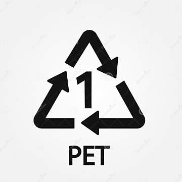 Plastic Recycle Symbol PET 1. Vector Recycling Code. Stock Vector ...
