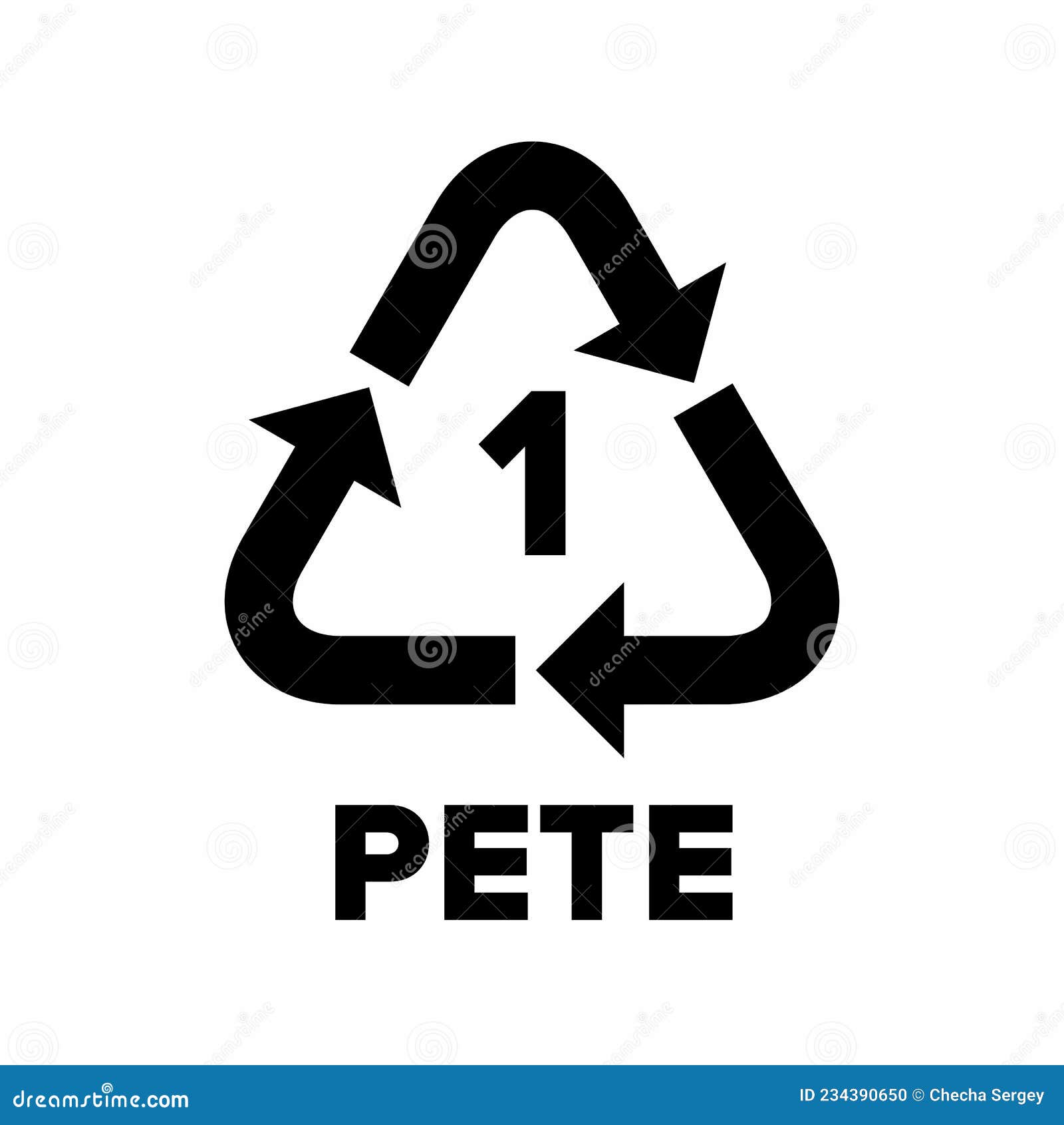 Plastic Recycling Code Applied To Packaging (PET, PETE). Stock Vector ...