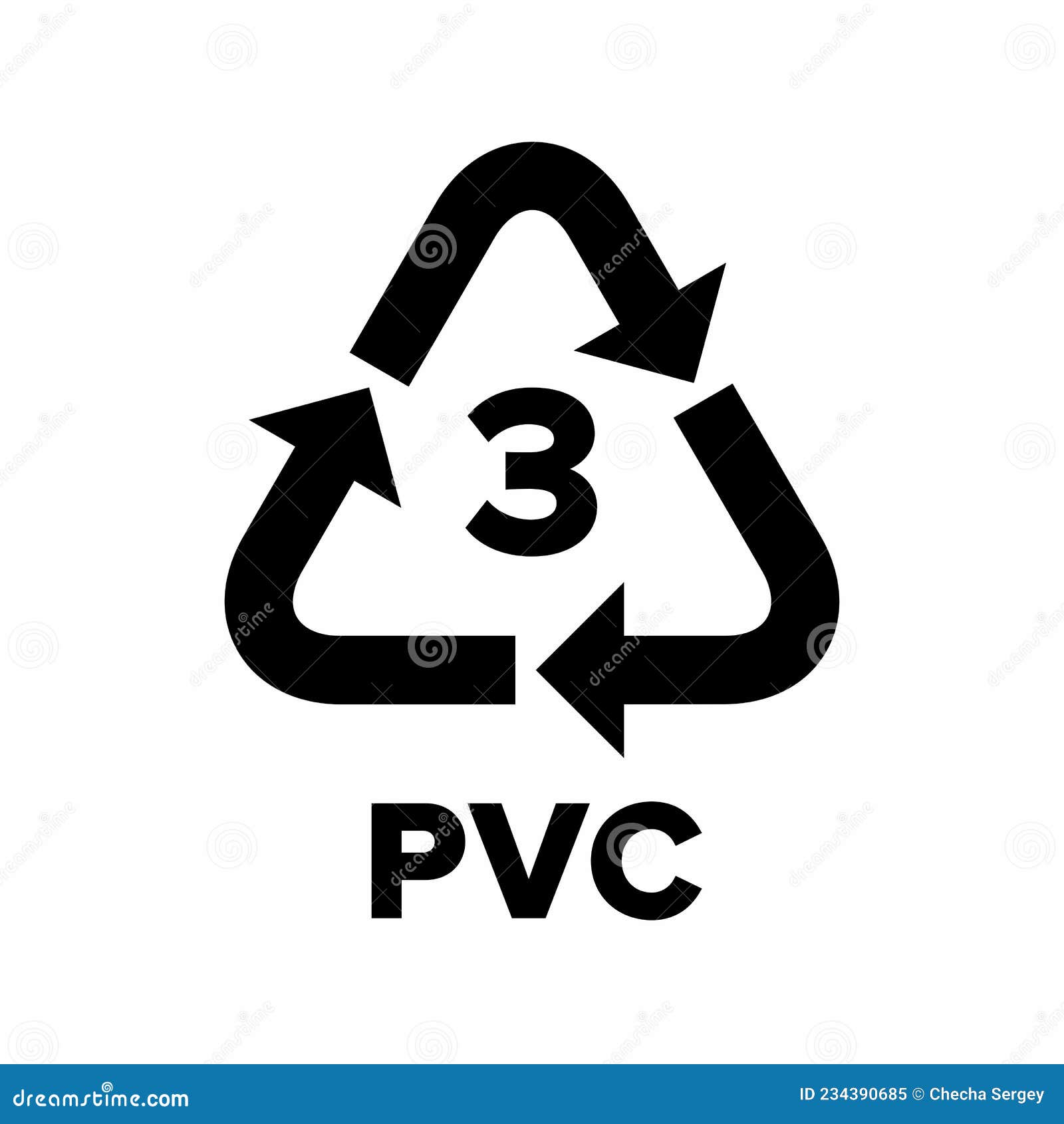 Plastic Recycling Code Applied To Packaging (PVC, V). Stock Vector ...