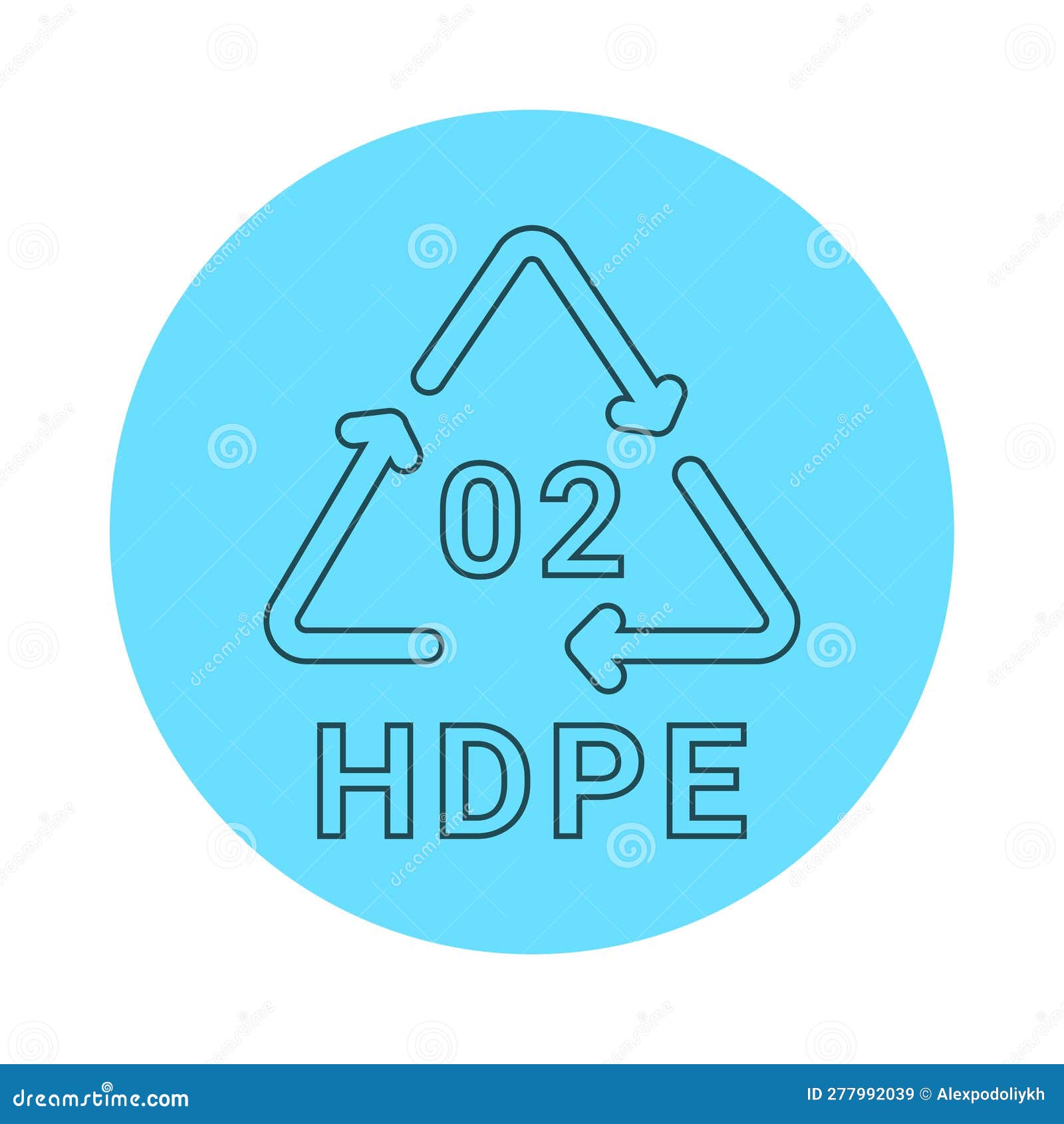 Plastic Recycling Code HDPE 2 Line Icon. Consumption Code Polyethylene ...