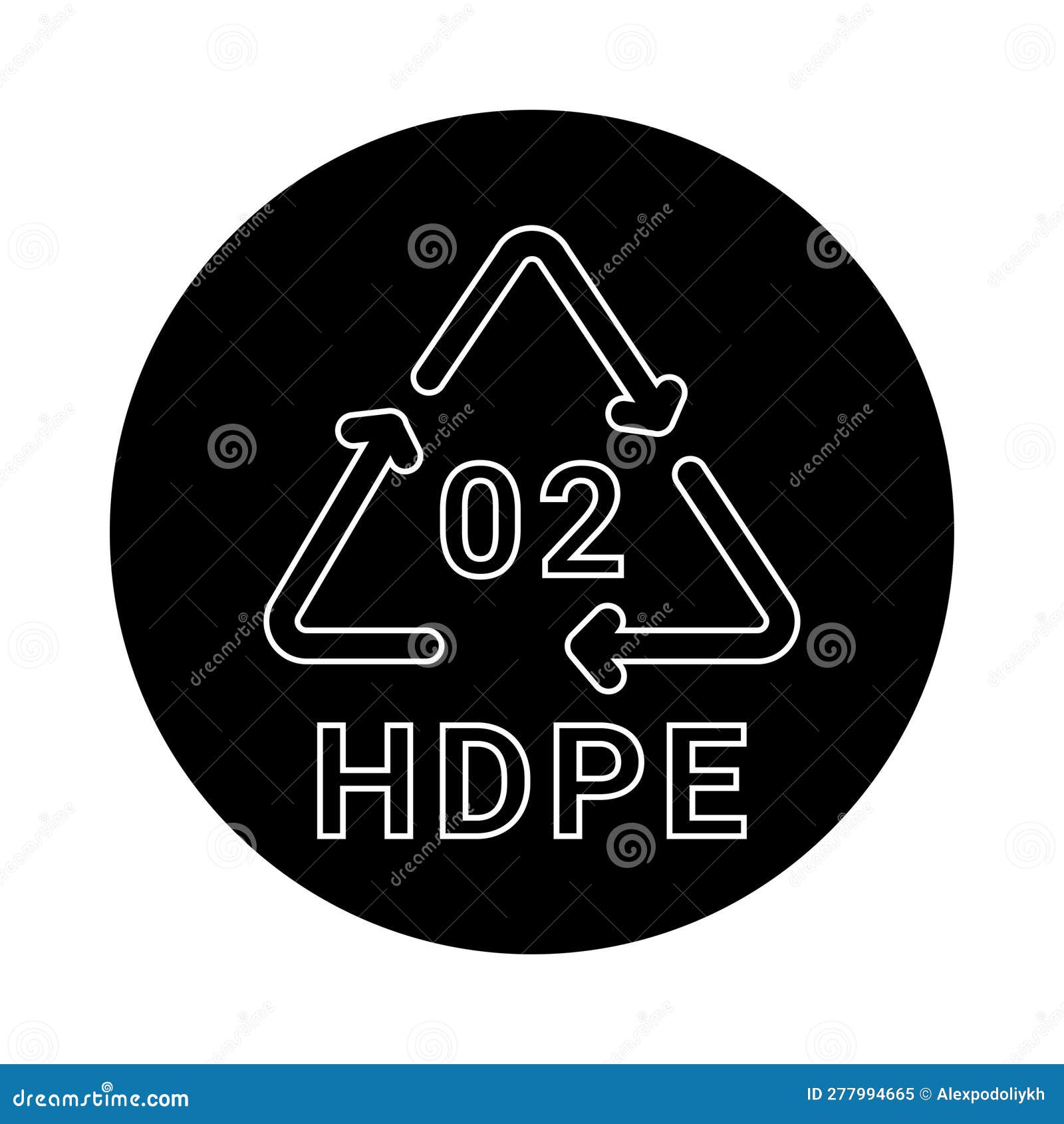 Plastic Recycling Code HDPE 2 Line Icon. Consumption Code Polyethylene ...