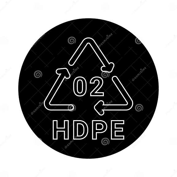 Plastic Recycling Code HDPE 2 Line Icon. Consumption Code Polyethylene ...