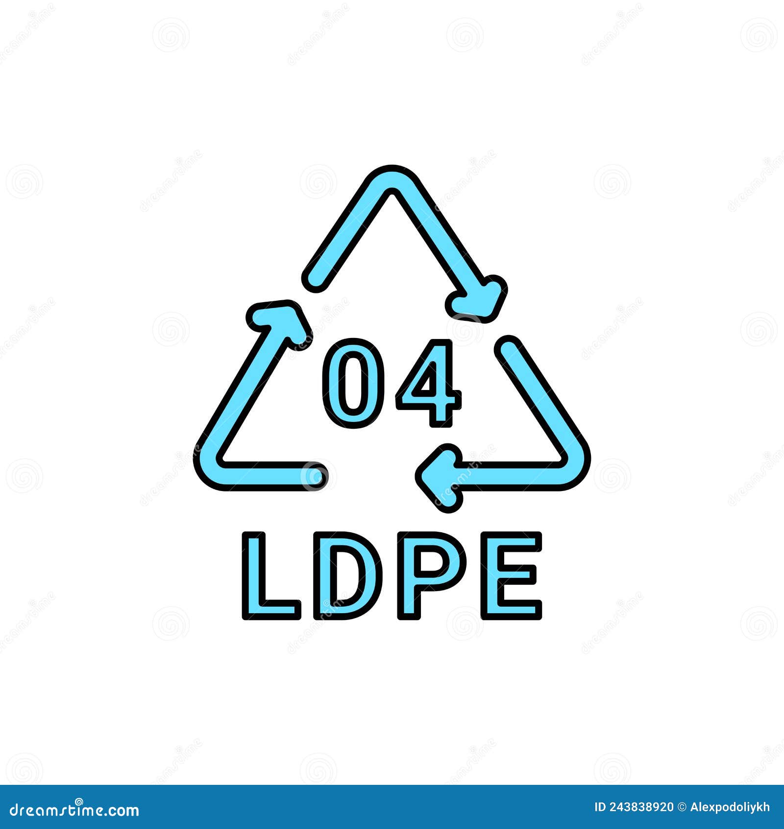 Plastic Recycling Code LDPE 04 Line Icon. Consumption Code Stock Vector ...