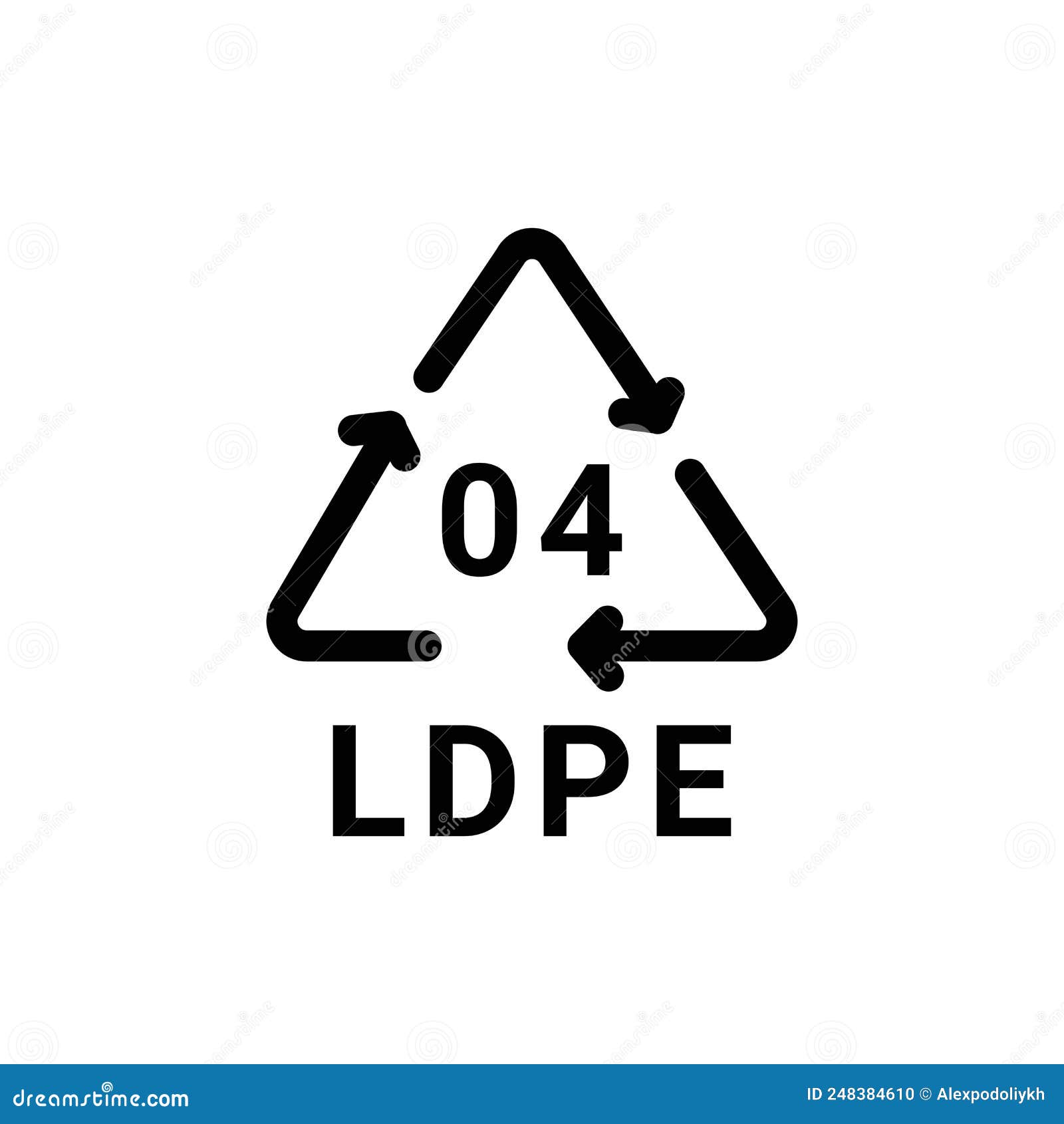Plastic Recycling Code LDPE 04 Line Icon. Consumption Code Stock Vector ...