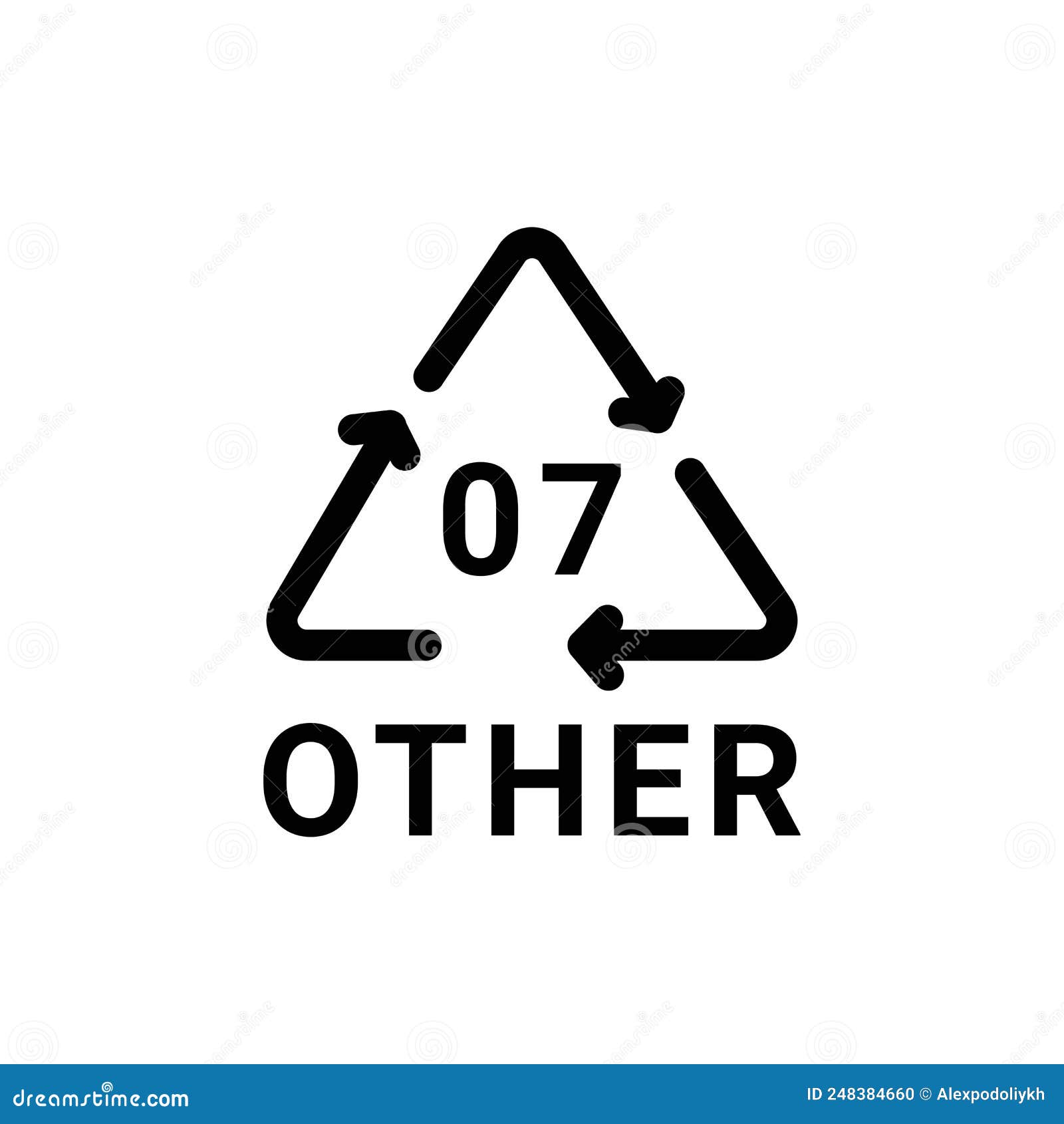 Plastic Recycling Code 07 Other Line Icon. Consumption Code Stock ...