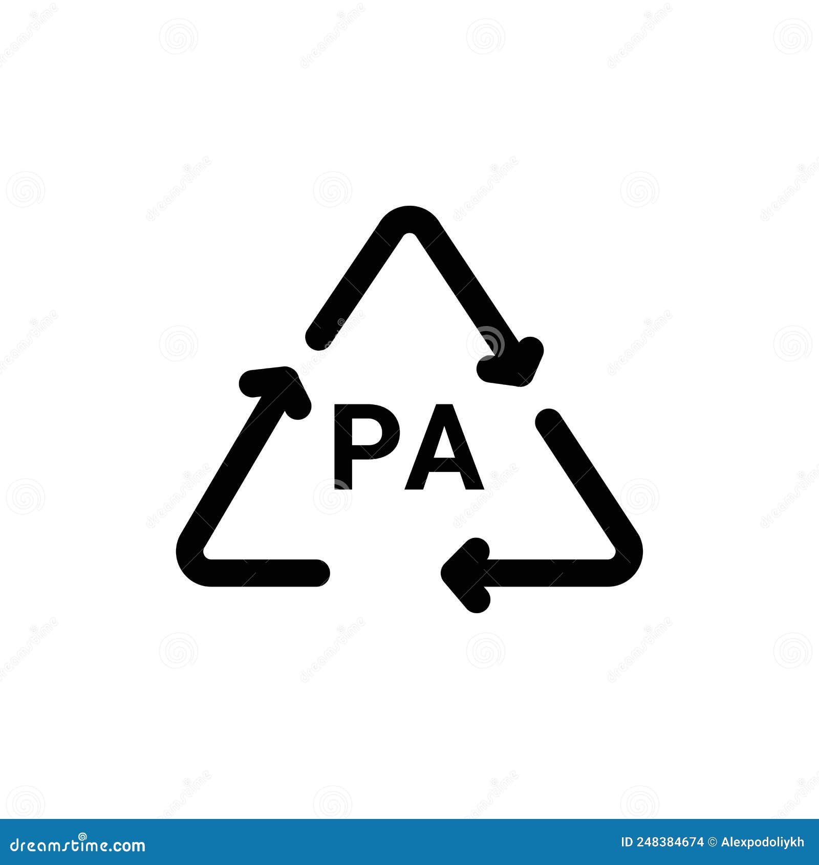 Plastic Recycling Code PA Line Icon. Consumption Code Resin, Polyamide ...