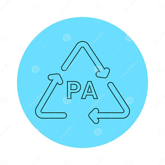 Plastic Recycling Code PA Line Icon. Consumption Code Resin, Polyamide ...