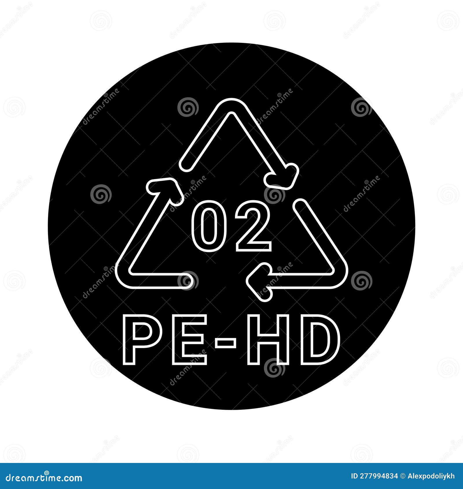 Plastic Recycling Code PE-HD 02 Line Icon. Consumption Code Stock ...