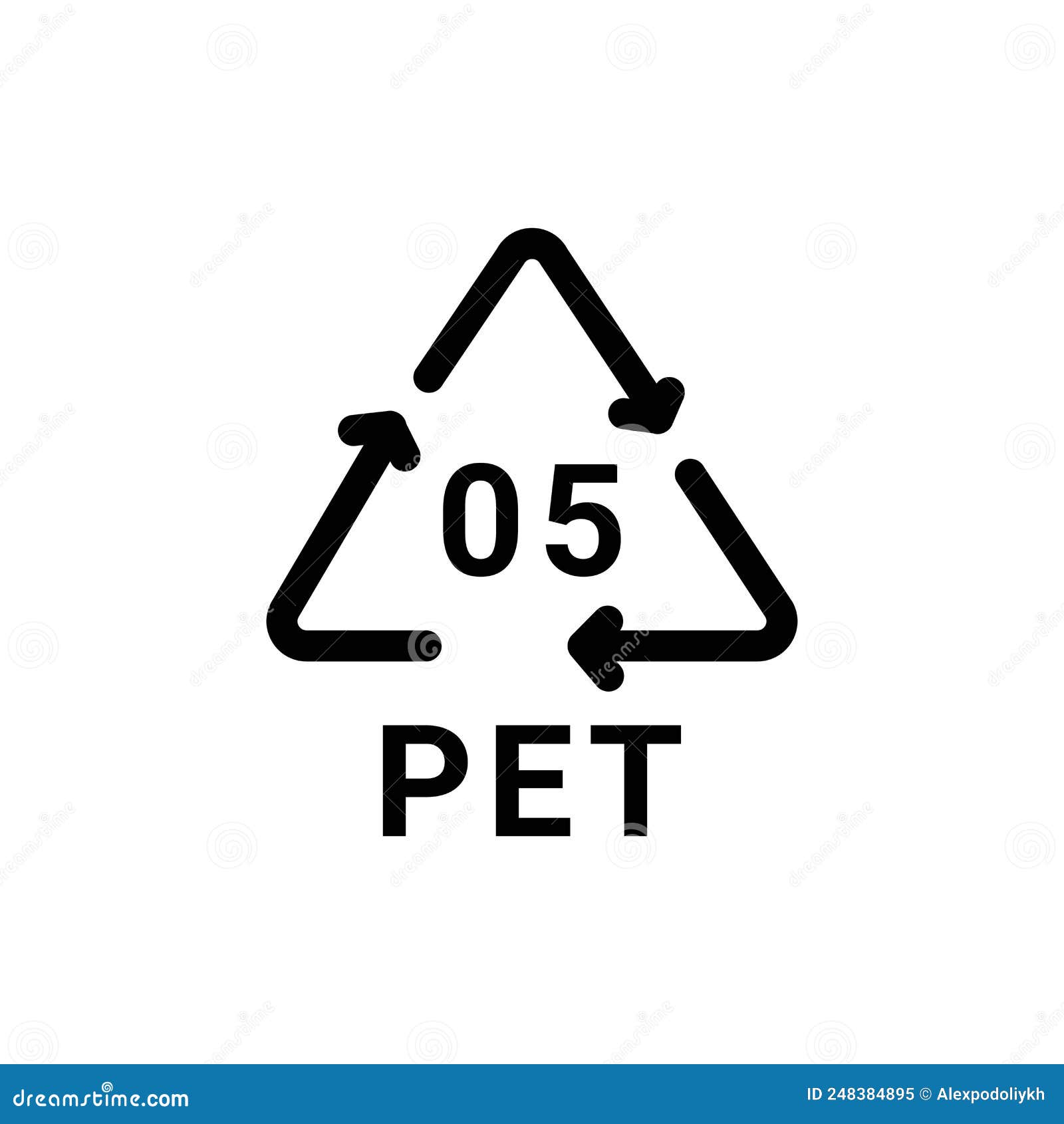 Plastic Recycling Code PET 05 Line Icon. Consumption Code Polyethylene ...